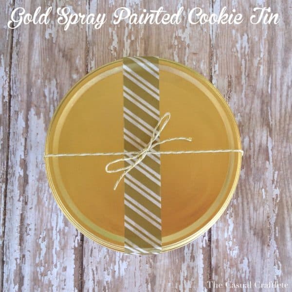 Gold Spray Painted Cookie Tin