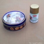 Gold Spray Painted Cookie Tin