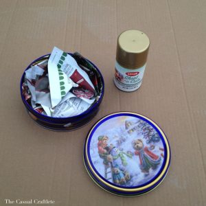 Gold Spray Painted Cookie Tin