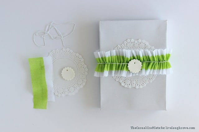 Ruffled Crepe Paper Wrapping by The Casual Craftlete for Live Laugh Rowe